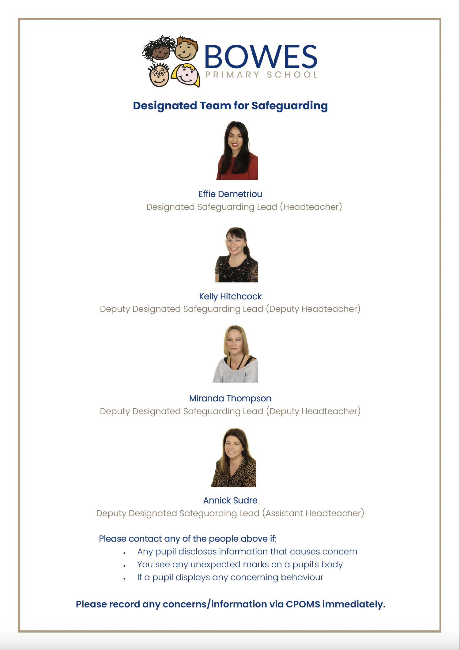 Bowes Primary School - Safeguarding